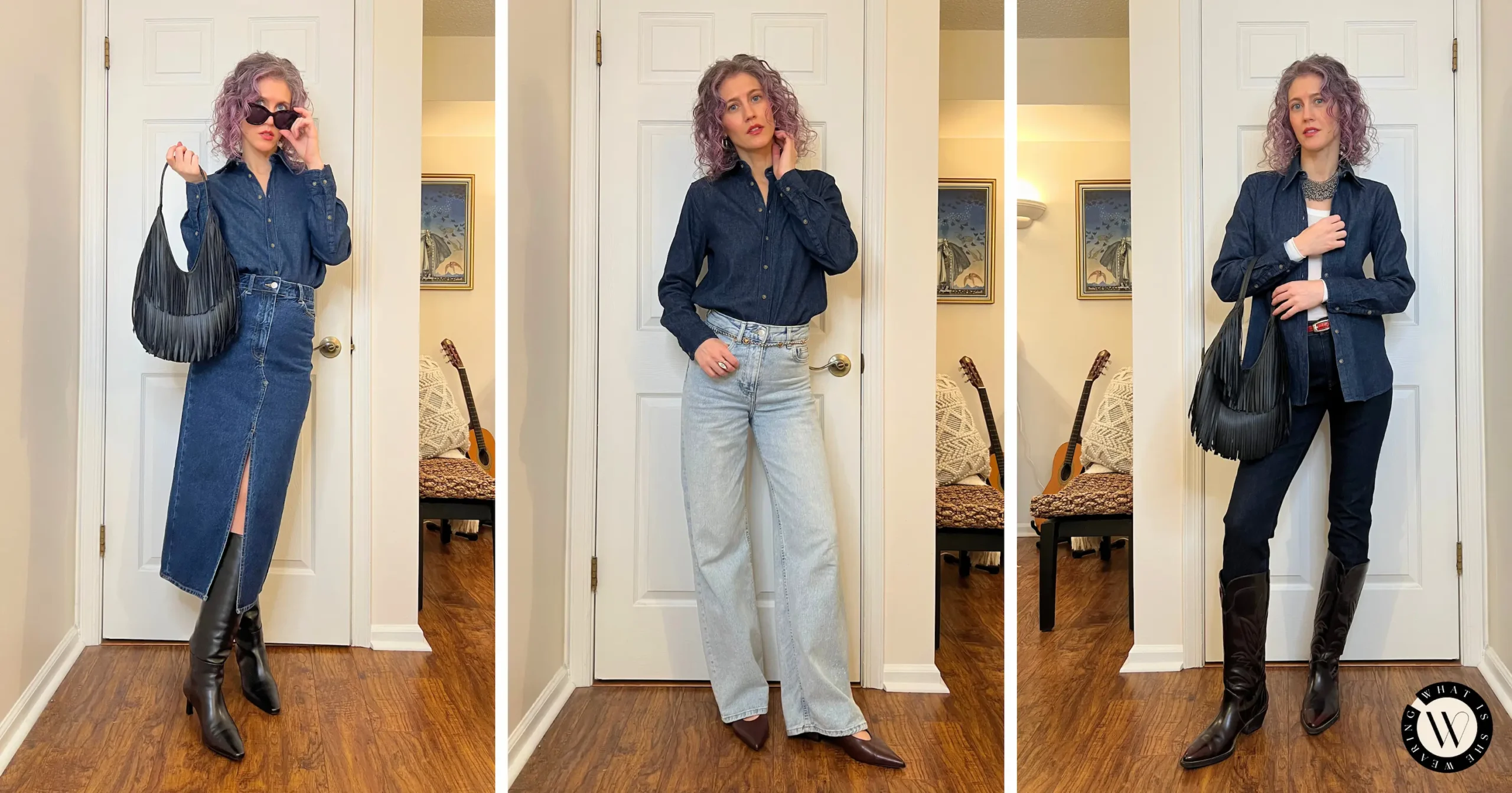 Mastering Double Denim: The Art Of Denim Stacking | What Is She Wearing