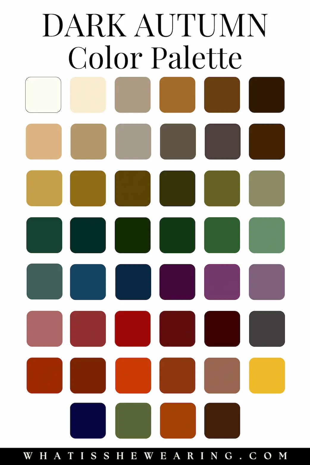 Dark Autumn Color Palette: A Complete Guide | What Is She Wearing